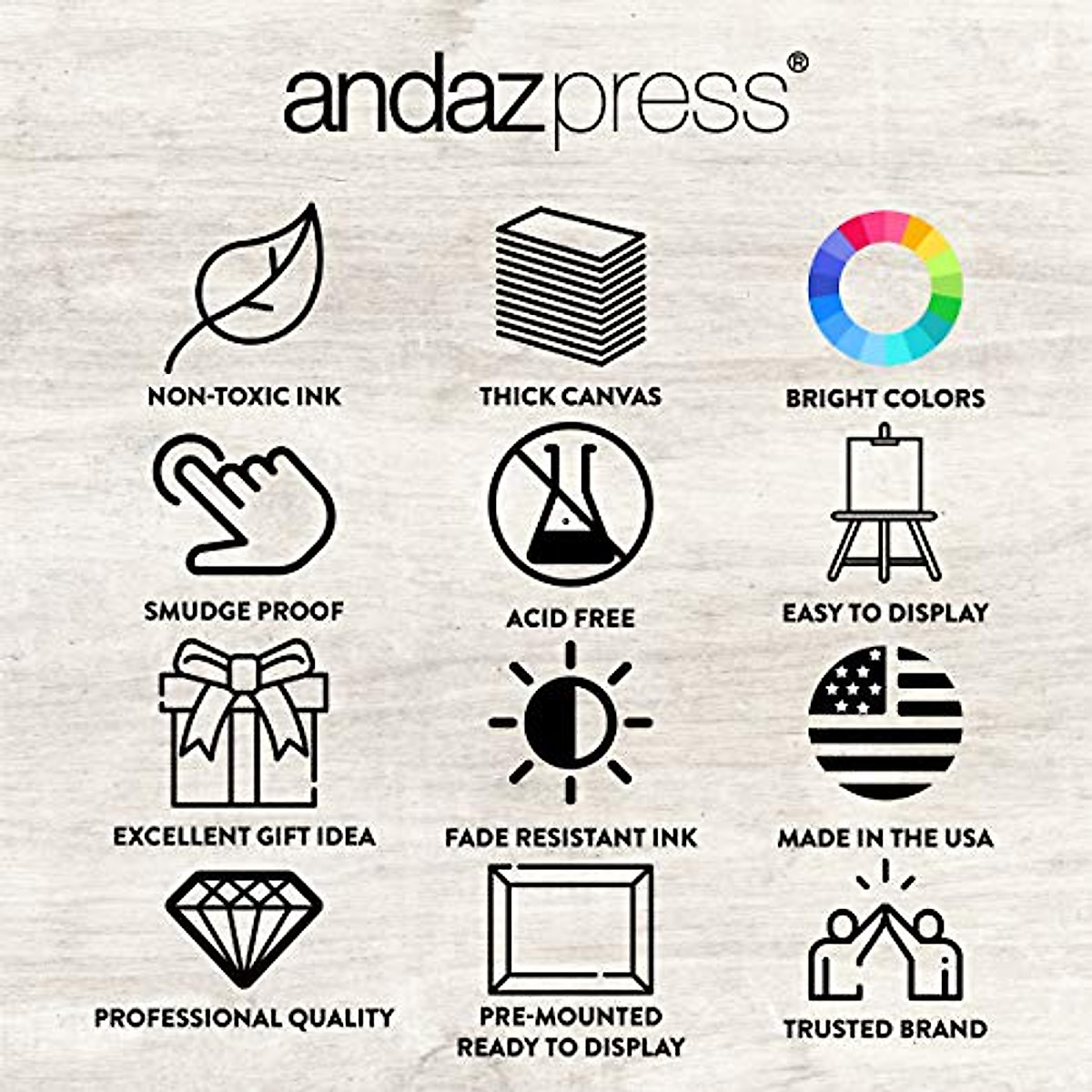 Andaz Press Custom Large Wedding Canvas Guestbook Alternative, 16 x 20 Inches, Rustic Wood Monogram, Horizontal Personalized Sign Our Canvas, Welcome Sign for Fall, Rustic, Woodland Theme