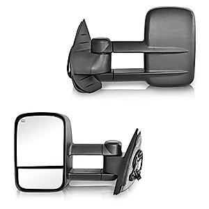 PZ Driver and Passenger Side Tow Mirrors with Power Heated black,Replacement Fit for Chevy Silverado GMC Sierra 1500 2500 3500 Yukon Tahoe 07-14