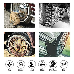 Amiss Tire Covers Set of 4, Spare Trailer Wheel Covers Fit for Trucks/SUVs/RV, Tough Tire Wheel Protector, Car Exterior Accessories, Oxford Waterproof UV Sun Fit Tire Diameter 32-35 Inch (L-Silver)