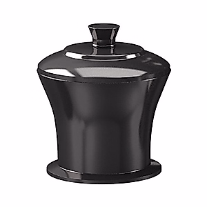 nu steel MN1H Midnight Collection Qtip Holder, Bathroom Vanity Metal Storage Organiser, Canister,Apothecary Jar for Cotton Swabs, Rounds, Balls, Black Nickel Finish