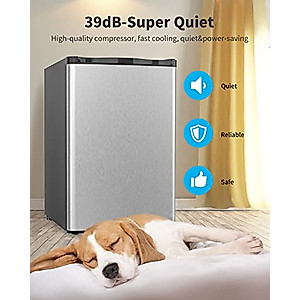 Anpuce 4.5 Cu.Ft Compact Refrigerator Mini Fridge with Freezer Single Door Small Refrigerator with Adjustable Thermostat Control
