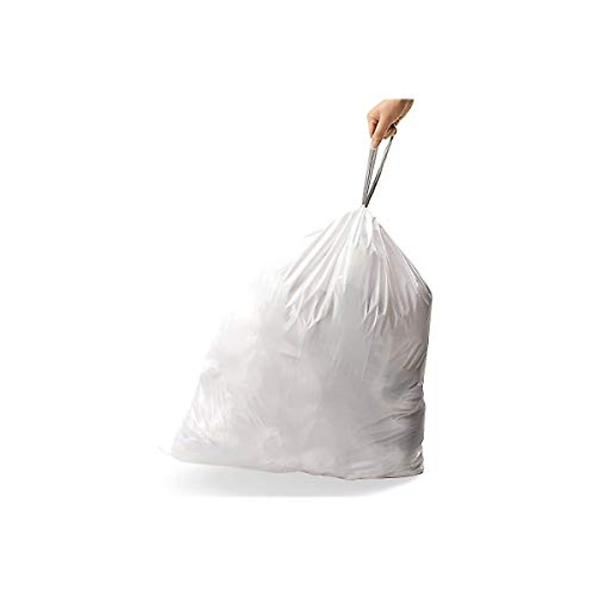 simplehuman Code Q Custom Fit Drawstring Trash Bags in Dispenser Packs, 50-65 Liter / 8 Gallon, White – 240 Liners