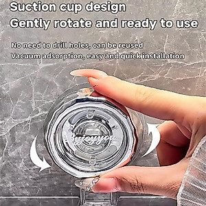 Attarrior Bathroom Suction Cup Storage Rack Without Punching Wall-mounted Shelf Bathroom Shower Storage Acrylic for Bathroom Storage (Clear, 2 PCS)