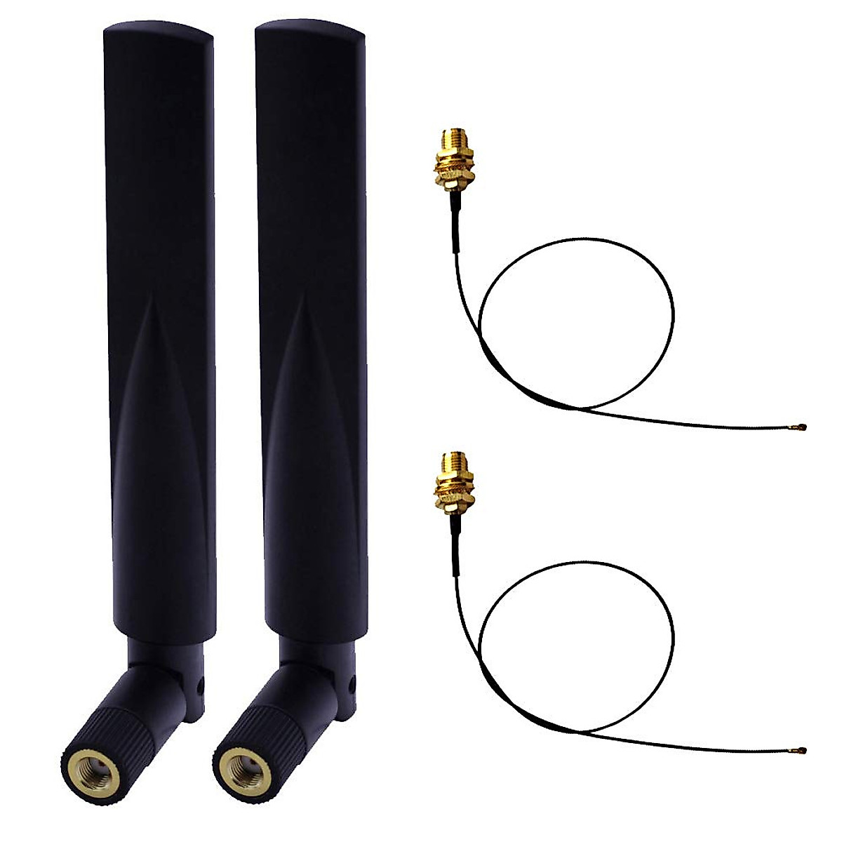 8dBi 2.4G/5G Dual Band 5.8MHz WiFi Router Antenna with RP-SMA Jack Male (Antenna+25CM RP-SMA MHF4/IPX Pigtail)