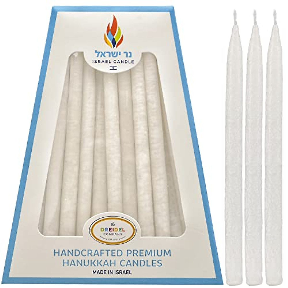 45 Decorative Frosted White Menorah Candles