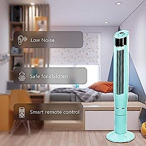 Kismile 47 inch Portable Oscillating Quiet Tower Fan with Remote Control,3 Modes and 8 Wind Speed Setting, Built in 24 H Timer LED Display for Bedroom,Home,Office,Dormitory (47 inch, Green)