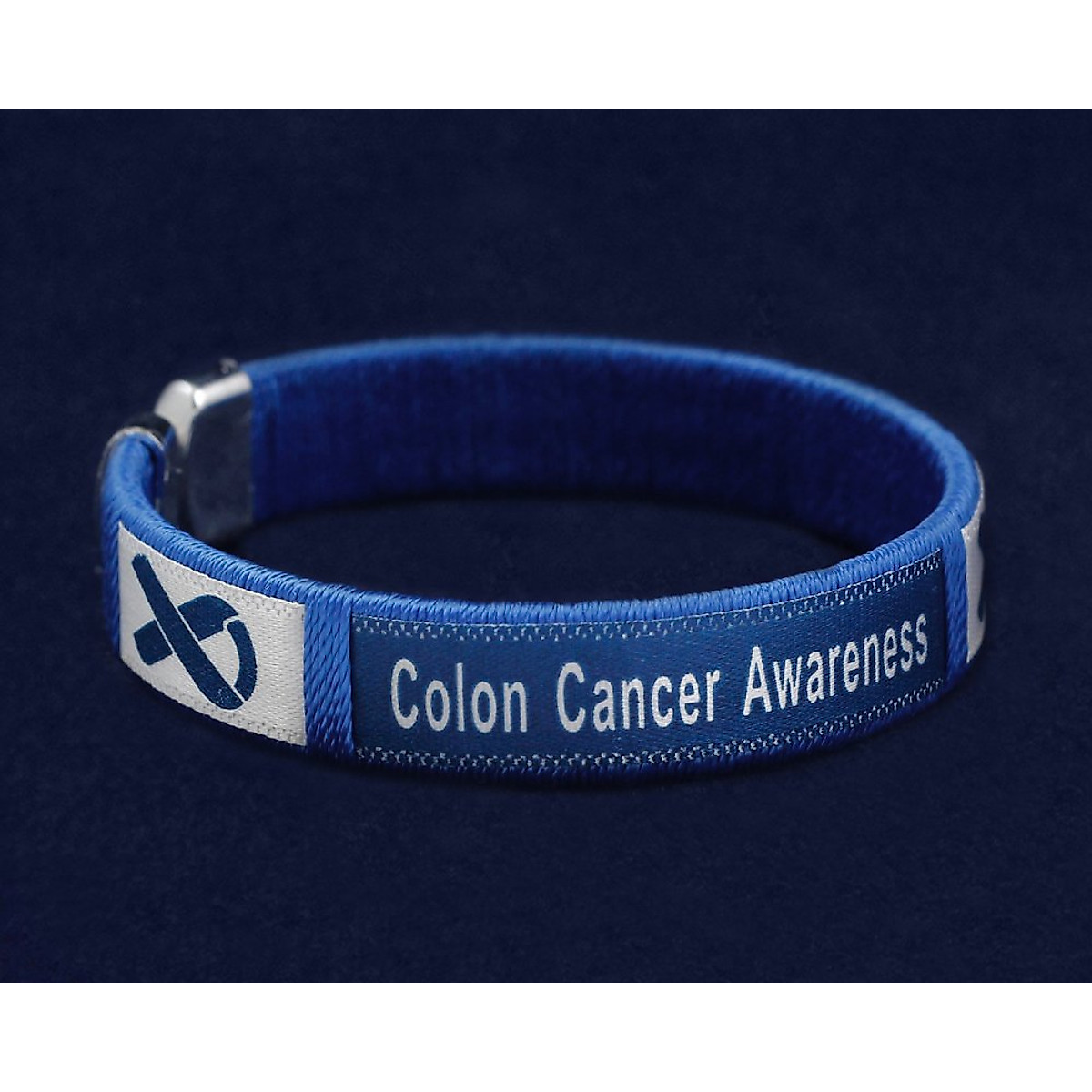 Fundraising For A Cause| Dark Blue Ribbon Colon Cancer Bangle Bracelet – Dark Blue Ribbon Awareness Bracelet for Colon Cancer (1 Bracelet)