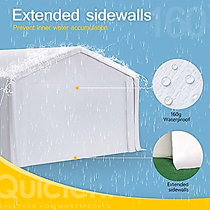 Quictent 20'x 40' Upgraded Galvanized Heavy Duty Gazebo Party Wedding Tent Canopy Carport Shelter with Carry Bags(20x40, White)