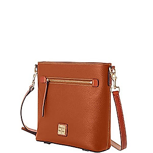 Dooney & Bourke Crossbody Bags for Women, Pebble Grain Leather Crossbody Messenger Bag with Zipper - Brown