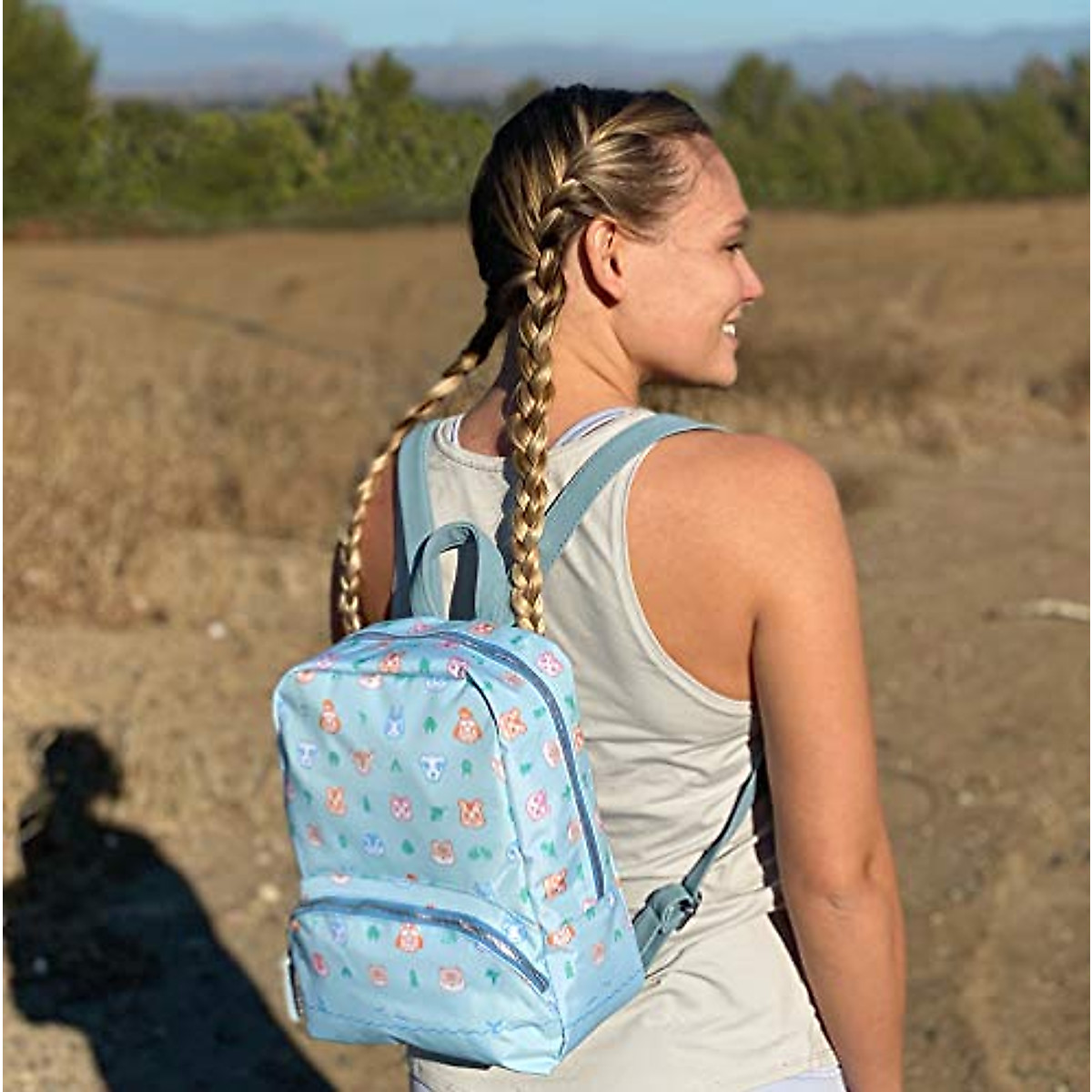 Controller Gear Animal Crossing - Small Backpack Mini Bookbag Travel Bag for Console & Accessories - Outdoor Pattern