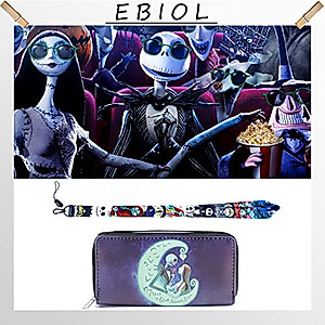 G-Ahora Nightmare Before Christmas Leather Wallet Jack Skellington All Over Print Faux Leather Wallet (WC Jack Skellington C)