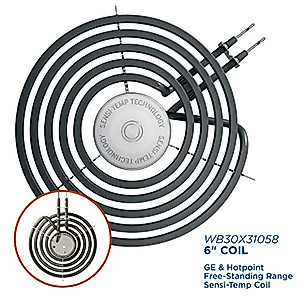 GE & HOTPOINT ELECTRIC RANGE BURNER ELEMENT SENSI-TEMP COIL - 6”