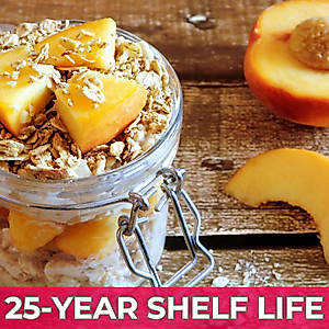 Nutristore Freeze Dried Peaches | 100% Natural, Healthy Fruit Snacks | Bulk #10 Can | Premium Quality & Crispy Fresh Taste | Emergency Survival Food Supply | 24 Servings | 25 Year Shelf Life