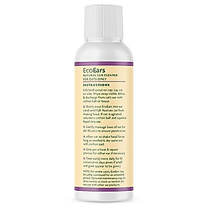 Vet Organics EcoEars Cat Ear Cleaner. Natural Multi-Action Formula. for Itch, Head Shaking, Discharge & Smell. Naturally Cleanses Away Common Problems. 100% Guaranteed (4 oz)