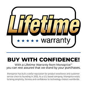 Monoprice 1.5-Feet USB 2.0 A Male to B Male 28/24AWG Cable (Gold Plated) (105436),Black