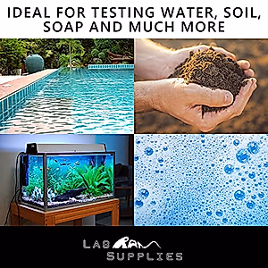 Plastic pH Test Strips, Universal Application (pH 0-14), 100 Strips | for Saliva, Soap, Urine, Food, Liquids, Water with Soil Testing, Lab Monitoring, etc.