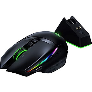 Razer Basilisk Ultimate HyperSpeed Wireless Gaming Mouse w/Charging Dock 20K DPI Optical Sensor - Chroma RGB - 11 Programmable Buttons - 100 Hr Battery - Classic Black (Renewed)