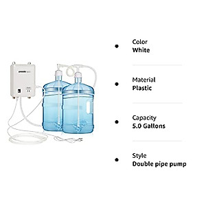 LIYUAN Bottle Water Dispensing System with Double Inlets 5 Gallon Water Jug Pump 5Gal Electric Water Dispenser Automatic Refrigerator Ice Maker Water Dispenser Pump for Home and Kitchen