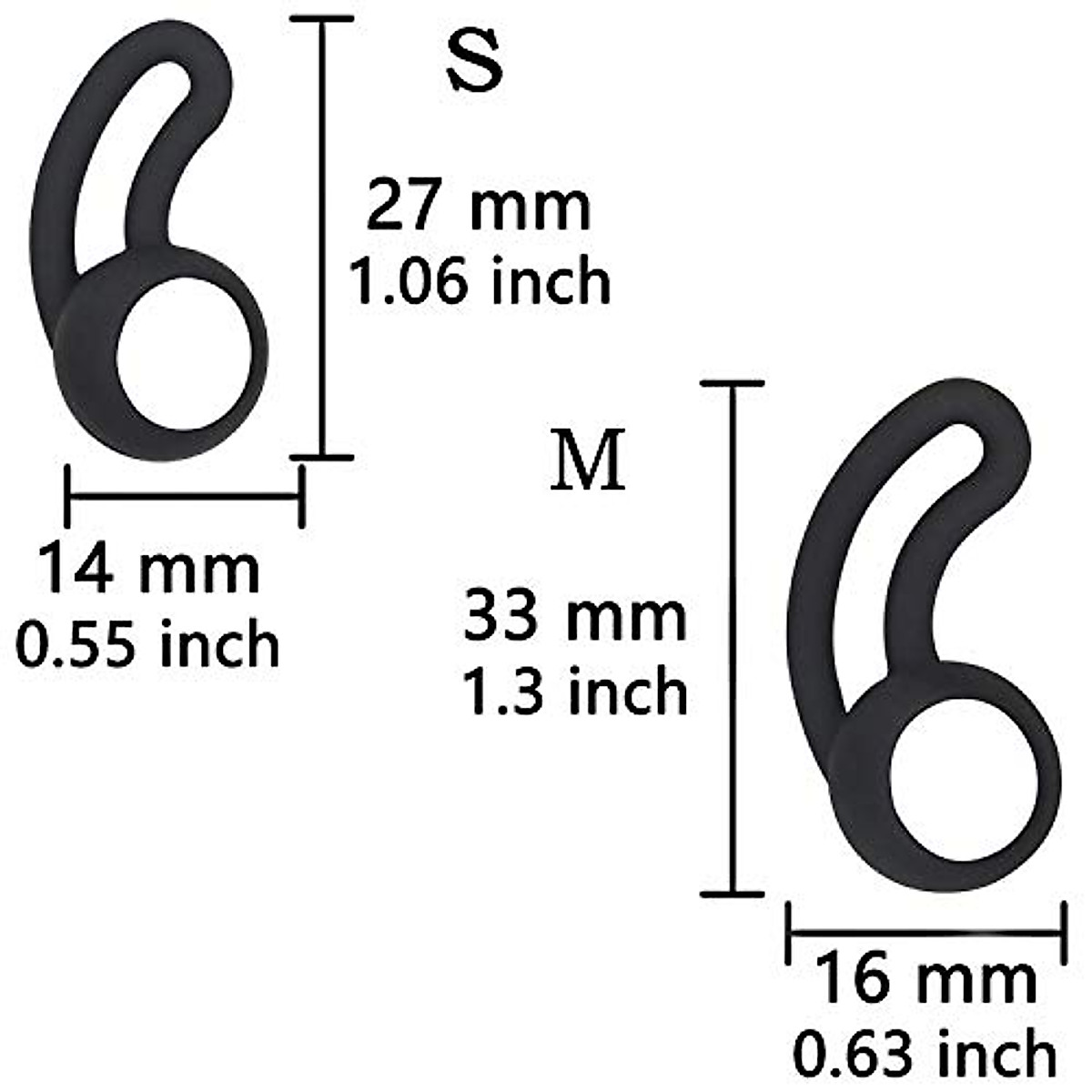 Zotech Replacement Earpads Eartips Earbuds Ear Hooks for Beats Flex Urbeats BeatsX Beats Tour. Soft Wing Tips 2 Size 2 Pairs & Ear Tips 4 Size 4 Pairs (Black)