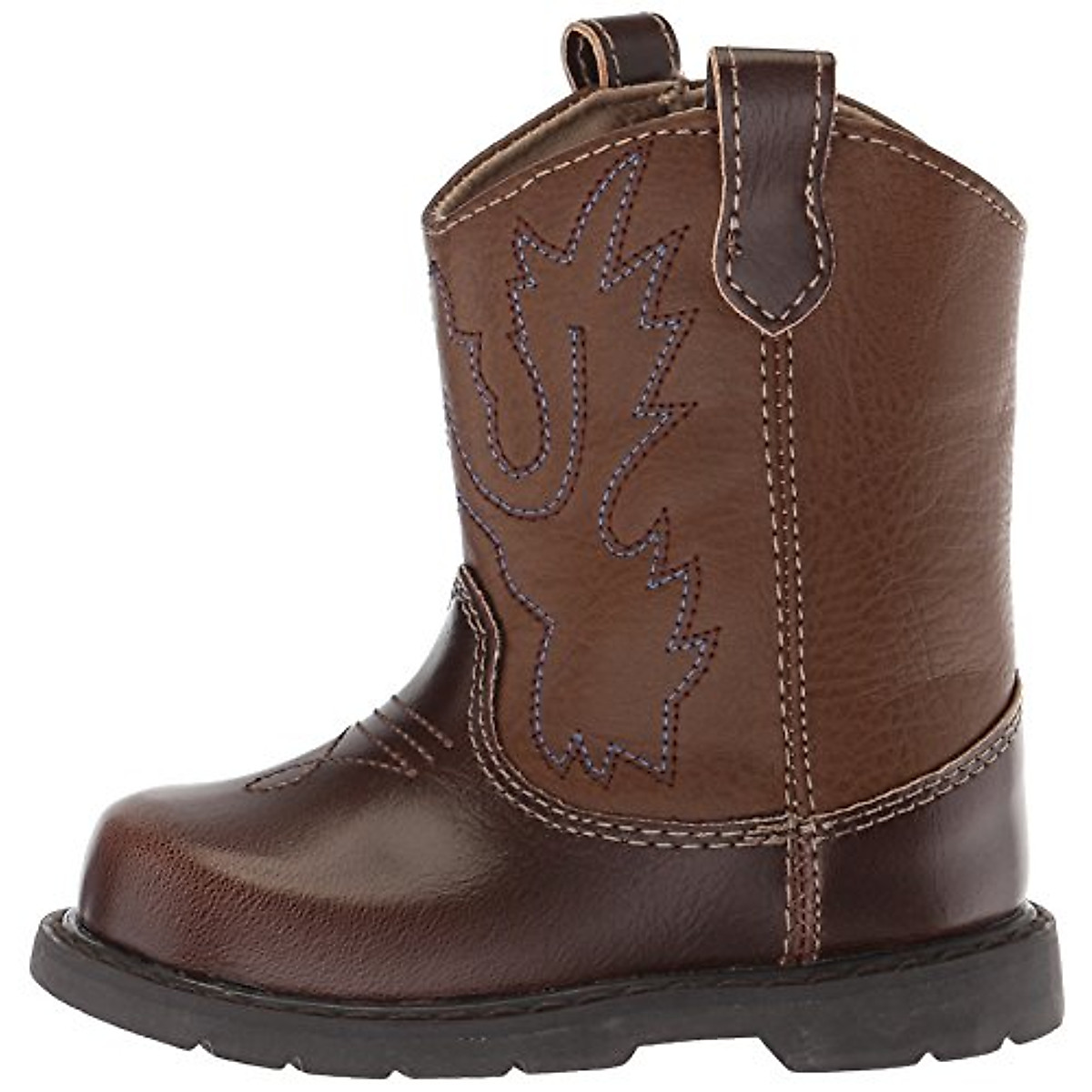 Baby Deer Round Toe Western Boot, Brown 5