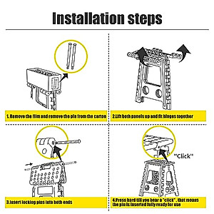 Delxo 17.5 Inch Folding Step Stool, Heavy Duty Foldable Stool for Adults,Premium Portable Collapsible Plastic Step Stool,Non Slip Folding Stools for Kitchen Bathroom Bedroom Up to 400LBS,(Black 1PC)