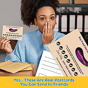 Witty Yetis Hilarious 15 Pack of Eggplant Rewards Club Postcards. Prank Your Friends and Family with Funny Practical Joke Mailing Card. Fun Novelty Gag Gift Set for Ultimate Pranking and Embarrassment