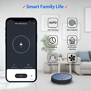 Robot Vacuum and Mop Combo, Robotic Vacuum Cleaner with Alexa/WiFi/App, 2 in 1 Mopping Robot Vacuum with Water Tank and Dustbin, Self-Charging, Slim, Ideal for Low Pile Carpet, Hard Floor, Pet Hair
