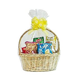 Holvyt Large Clear Basket Bags, 10 Pack 32"x 46" Cellophane Wrap Plastic Package for Baskets and Gifts