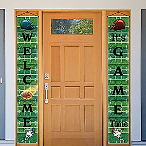 Football Party Decoration It's Game Time Hanging Banner American Football Themed Birthday Party Baby Shower Decor and Supplies