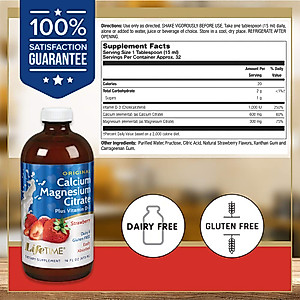 LifeTime Vitamins - Liquid Calcium Magnesium Citrate Natural Strawberry Flavor - 16 fl. oz.