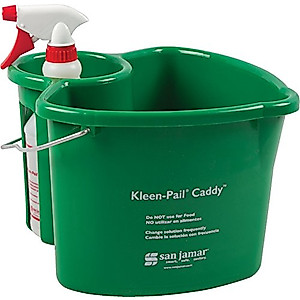 San Jamar KP500 Kleen-Pail Commercial Cleaning Caddy System, Green