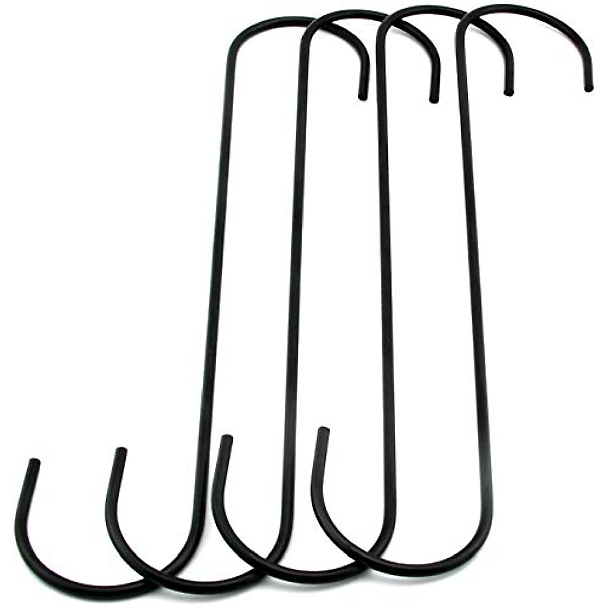 Batino 6pcs 10" S Shaped Hook Heavy Duty S Type Hanging Hooks for Kitchenware Utensils,Wardrobe,Gardening Tools,Clothes Black