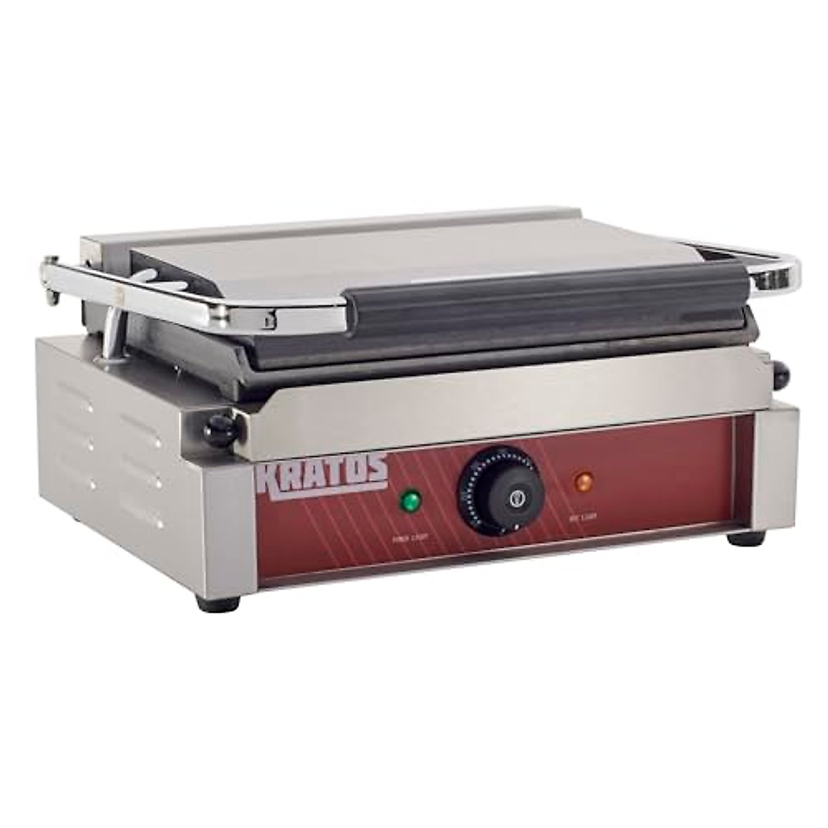 Kratos Commercial Electric Panini Sandwich Grill with Smooth Plates, 14" x 9" Cooking Surface, Commercial Countertop Panini Press, 120V, 1750W (29Y-021)