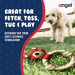 Angel Pet Supplies Bear Natural Rope Dog Toy | Handmade & Durable Dog Toys | Interactive Play & Mental Stimulation | Handmade Puppy Toys and Dog Toys