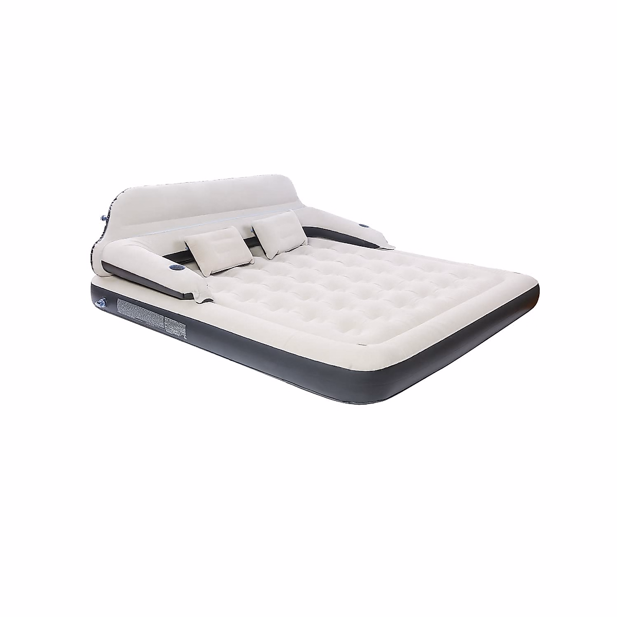 JEAOUIA Queen Air Mattress for Tents Camping - 9" Raised Portable Double Inflatable Couch with Soft Backrest Patch Kit - Blow Up Bed for Car Travel/Overnight Outdoors/Family Leisure