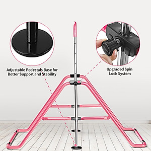 ZENOVA Gymnastics Bar Junior Gymnastics Equipment Horizontal Bar Height Adjustable, Foldable Gym Bar Monkey Bar for Kids