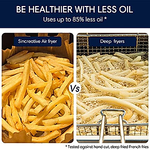 Air Fryer 5.5 QT, 8-in-1 Compact Hot Air Fryers, Electric Oilless Small Airfryer with Digital LCD Touch Screen, Non-Stick Basket, Recipe Book and Disposable Paper Liners, Gift for Mom Women Wife