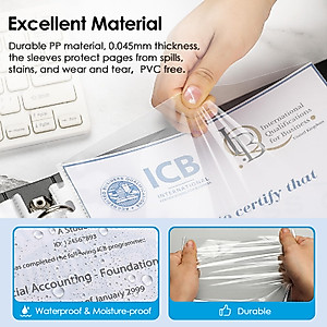 KTRIO Sheet Protectors 8.5 x 11 inch, Clear Page Protector for 3 Ring Binder, Plastic Sleeves for Binders, Top Loading Paper Sheets Document Sleeve Letter Size, Office & Home, 100 Pack