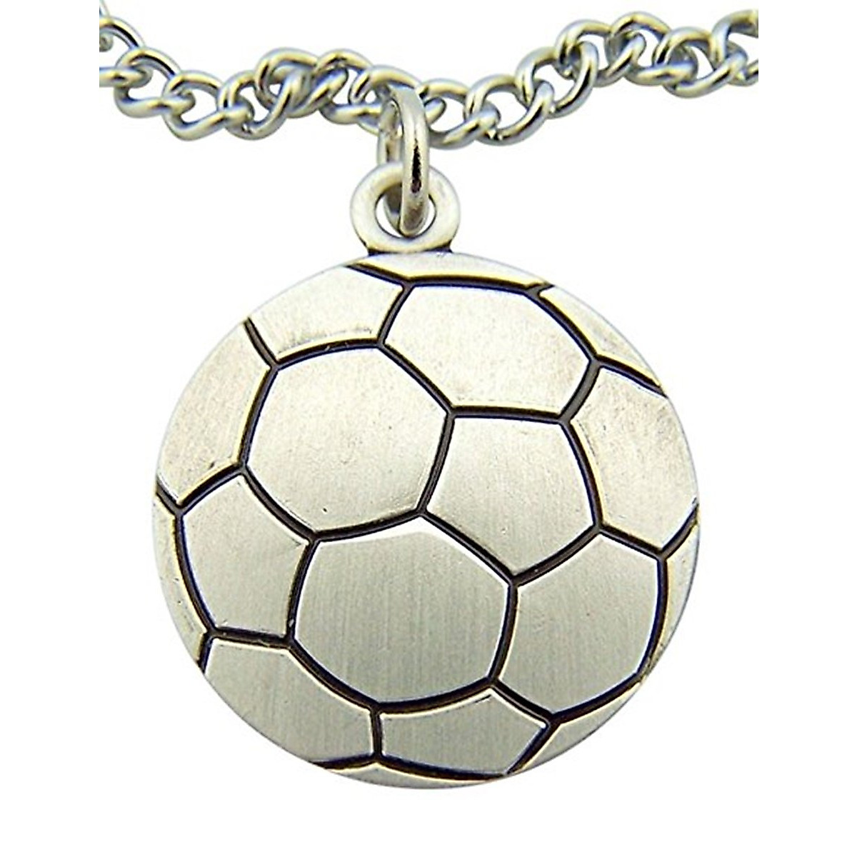 Religious Gifts Sterling Silver Soccer Medal with Saint Sebastian Protect This Athlete Back, 1 Inch