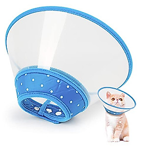 Vivifying Cat Cone, Adjustable 4.7-5.7 Inches Lightweight Elizabethan Collar for Kittens, Rabbits, Cats, Kitties, Small Cats (Blue)