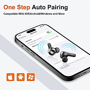 kurdene Bluetooth Wireless Ear Buds, with [Solar Power] Charging Case, Premium Deep Bass Stereo Ear Buds Light-Weight Bluetooth Headphones Built-in Microphone Earphones for iPhone,Android