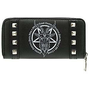 Ro Rox Omnium Alternative Goth 666 Baphomet Pentagram Faux Leather Wallet Purse
