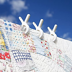 12 Pack Plastic Clothes Pins with Strong Anti-Rust Springs,Heavy Duty Beach Towel Clips,Laundry Clothespins to Keep Your Towel, Clothes, Blankets to Dry on Clothesline and Hanging Rack