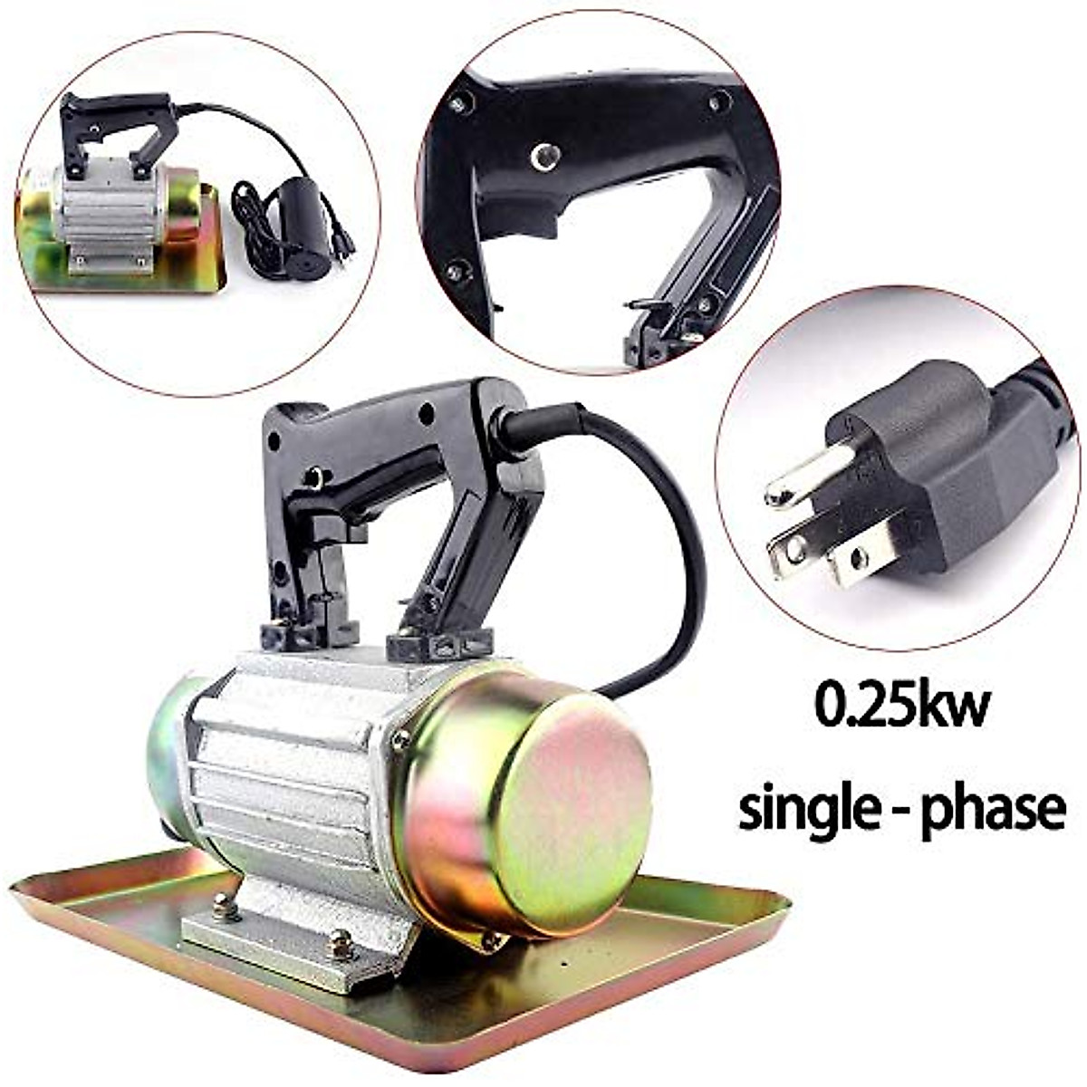 Concrete Vibrator 110V 250W Portable Handheld Cement Vibrating Machine Troweling Concrete Vibrator Concrete Flat Plate Vibrator 3000RPM