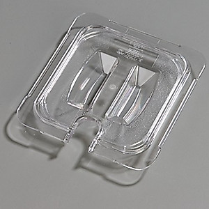 Carlisle FoodService Products 10311U07 Polypropylene Universal Handled Notched Lid, 6-7/8" Length x 6.31" Width x 7/8" Height, Clear, For TopNotch One-Sixth Size Food Pans (Case of 6)
