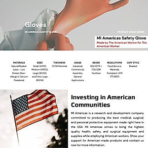 American Safety Glove Latex Disposable Low Protein Natural Rubber Non-Allergy 7 MIL 1 box of 100 (Medium, 100, Count)