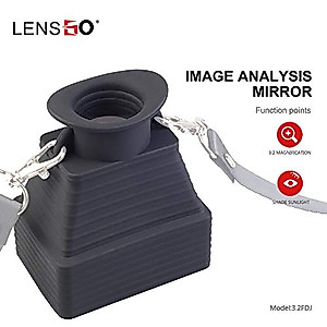 LENSGO Camera Viewfinder, Professional 3.2'' LCD Magnifier Viewfinder 3.2X Camera Screen Sunshade Hood for Canon Sony Nikon Olympus Panasonic and More DSLR/SLR Camera