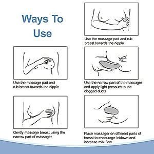 NCVI Warming Lactation Massager, Heat & Vibration, 2-in-1 Breast Massager, 2 Pack, Lactation Massager with Heat, for Breastfeeding, Pumping, Relieve Clogged Ducts, Engorgement, Improve Milk Flow