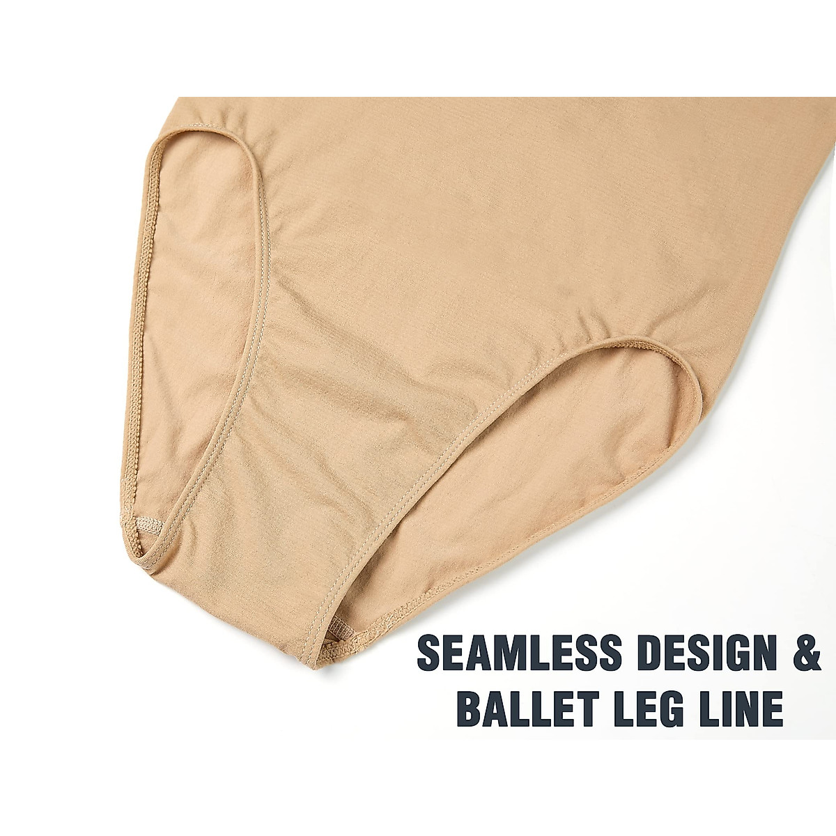 TENVDA Girls Nude Seamless Undergarment Camisole Tan Leotard Nudie Dance Bodysuits for 12-16 Years Old Kids Ballet Gymnastics