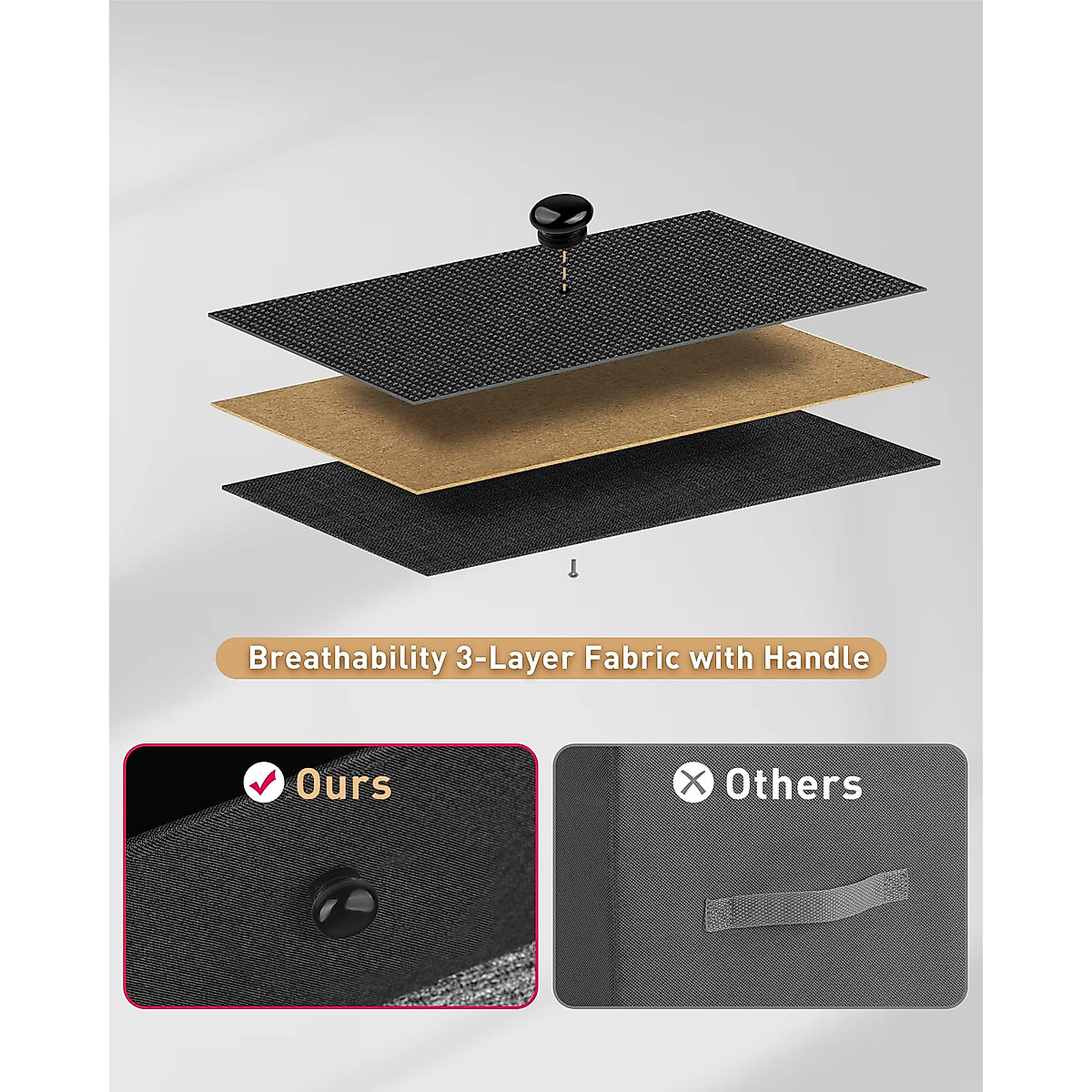 Tall Fabric Dresser for Bedroom, Vertical Storage Organizer Tower with 7 Drawers, Chest of Drawers with Bins, Steel Frame, Wood Top for Bedroom, Closet, Entryway Black